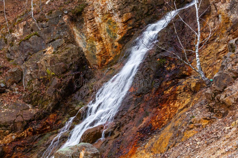 Scenic Waterfall in Slow Motion Flow Stock Image - Image of scenery ...