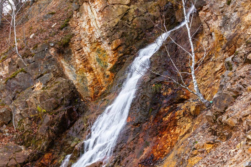 Scenic Waterfall in Slow Motion Flow Stock Image - Image of summer ...
