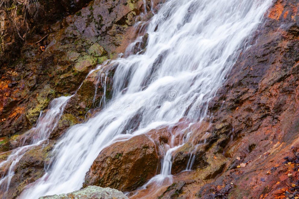 Scenic Waterfall in Slow Motion Flow Stock Image - Image of fresh ...