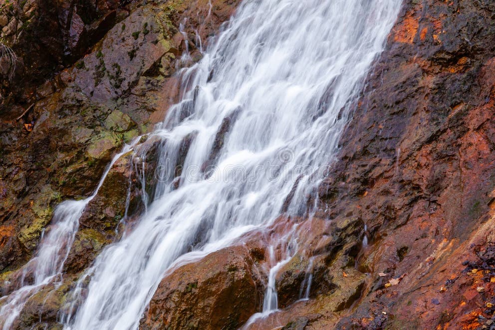 Scenic Waterfall in Slow Motion Flow Stock Photo - Image of mountain ...