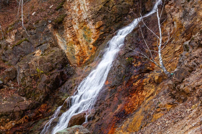 Scenic Waterfall in Slow Motion Flow Stock Image - Image of mountain ...