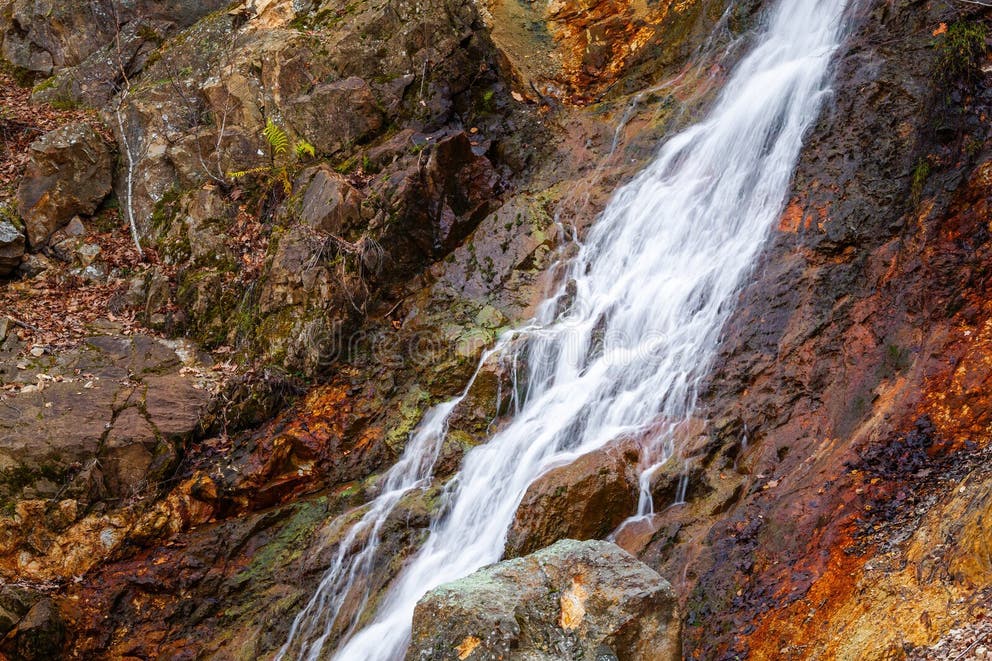 Scenic Waterfall in Slow Motion Flow Stock Photo - Image of landscape ...