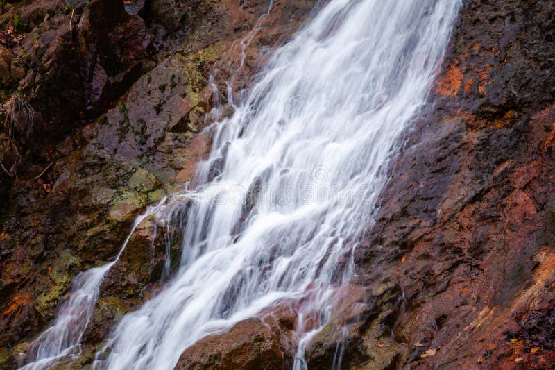 Scenic Waterfall in Slow Motion Flow Stock Image - Image of vertical ...