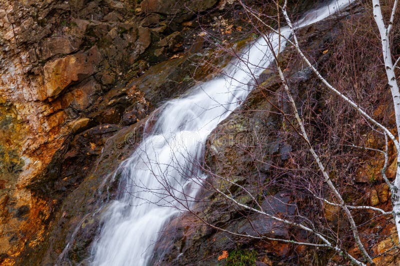Scenic Waterfall in Slow Motion Flow Stock Photo - Image of mountain ...