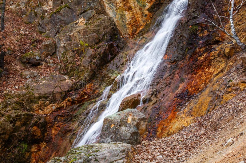 Scenic Waterfall in Slow Motion Flow Stock Photo - Image of national ...