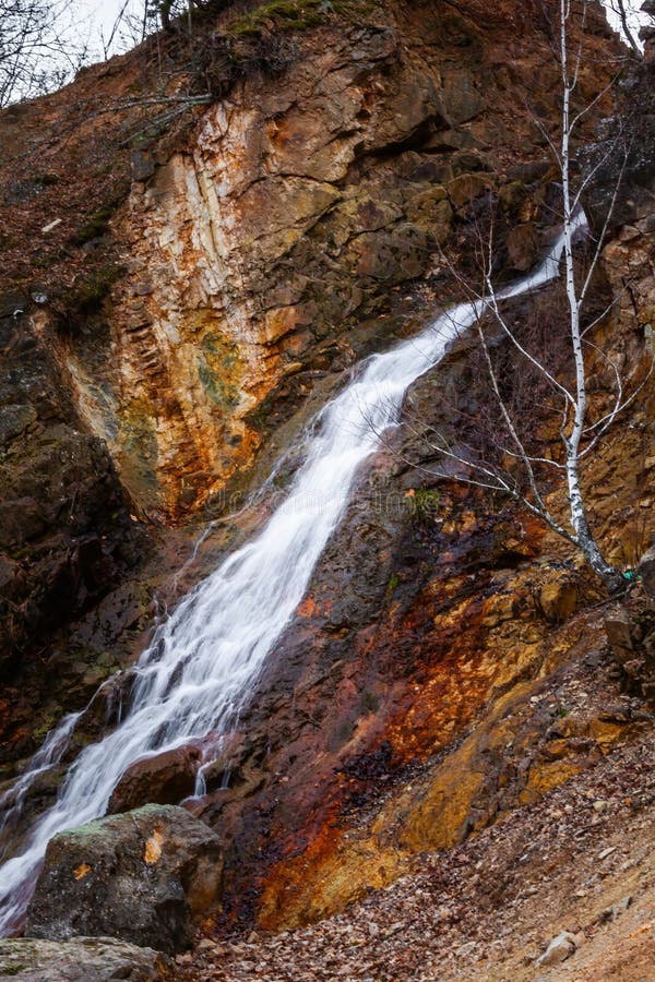 Scenic Waterfall in Slow Motion Flow Stock Image - Image of flowing ...