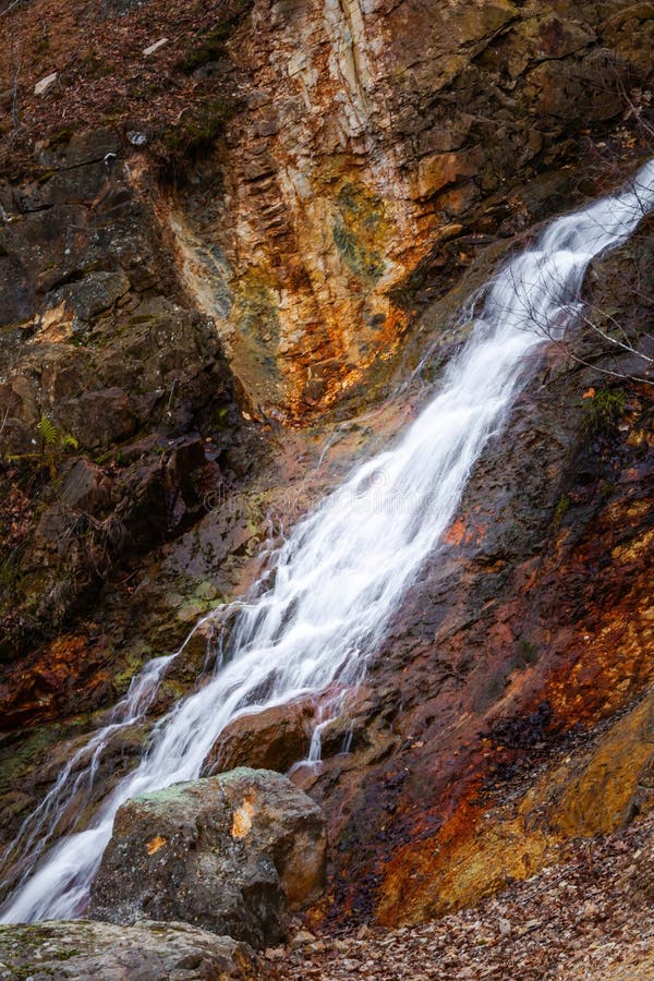 Scenic Waterfall in Slow Motion Flow Stock Photo - Image of rock ...