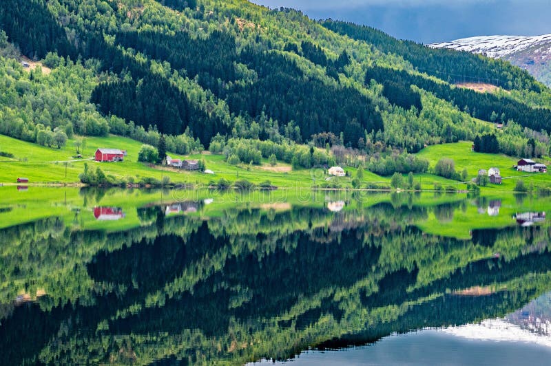 Scenic Waterscape with Beautiful Dense Greenery in the Background Stock ...