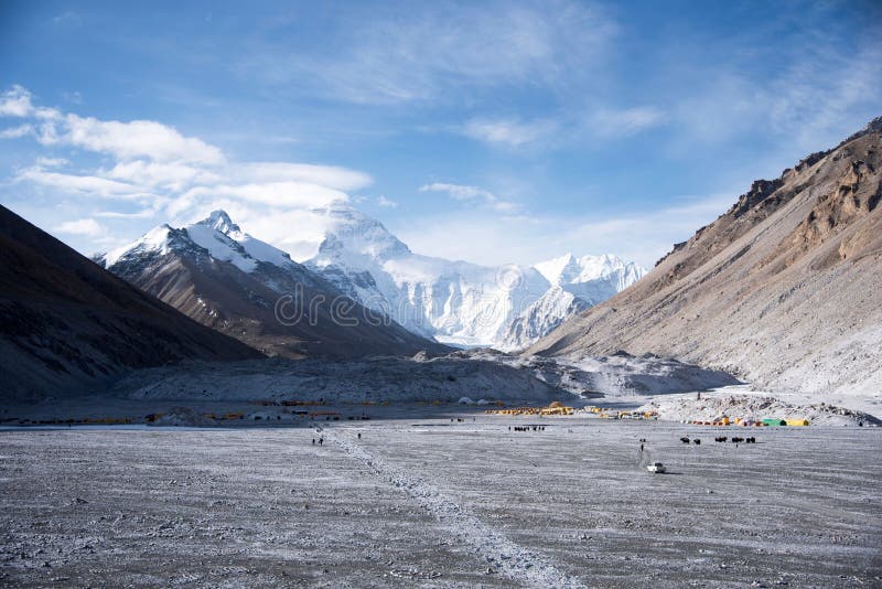 Scenic Winter Landscape of Mount Everest Base Camp Stock Image - Image ...