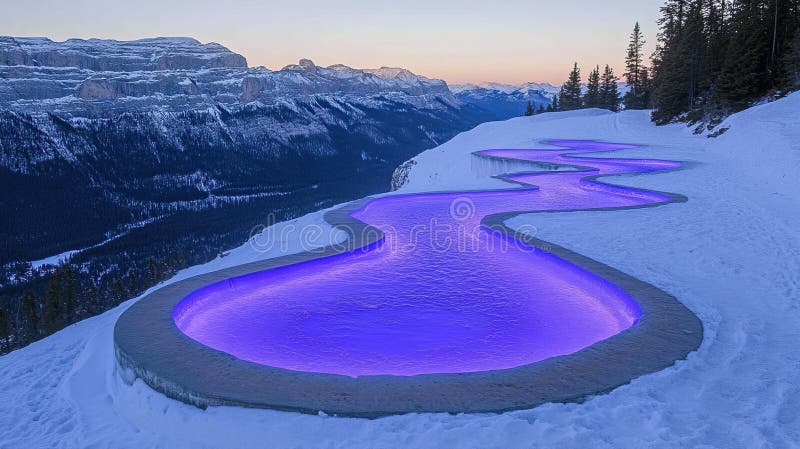 Scenic Winter Pools in the Snowy Mountains Stock Image - Image of ...