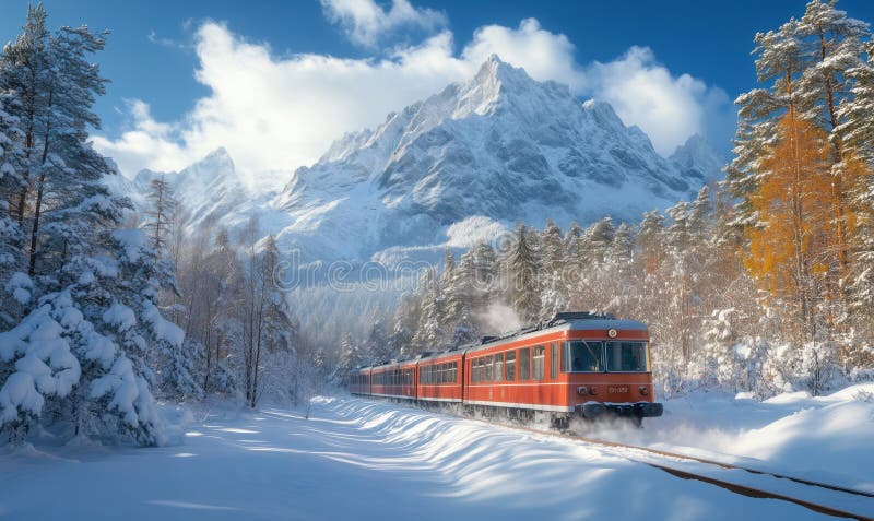 Winter Train Window View Shows Snow-covered Mountains in Switzerland ...