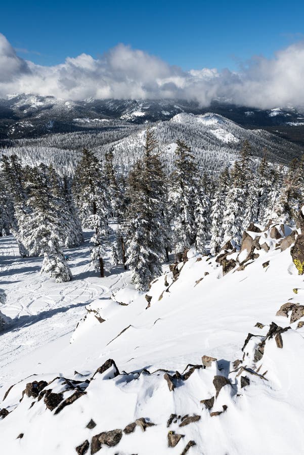 Scenic Winter View from Mount Pluto in Sierra Nevada Stock Photo ...