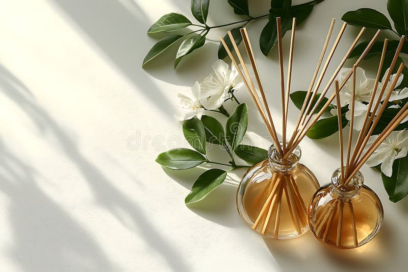 Scented Reed Diffusers with Natural Leaves and Flowers Create Calming ...