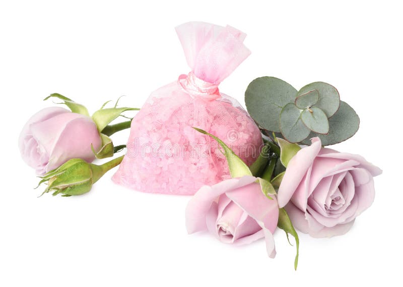 Scented Sachet with Aroma Beads,pink Roses and Eucalyptus Branch on ...