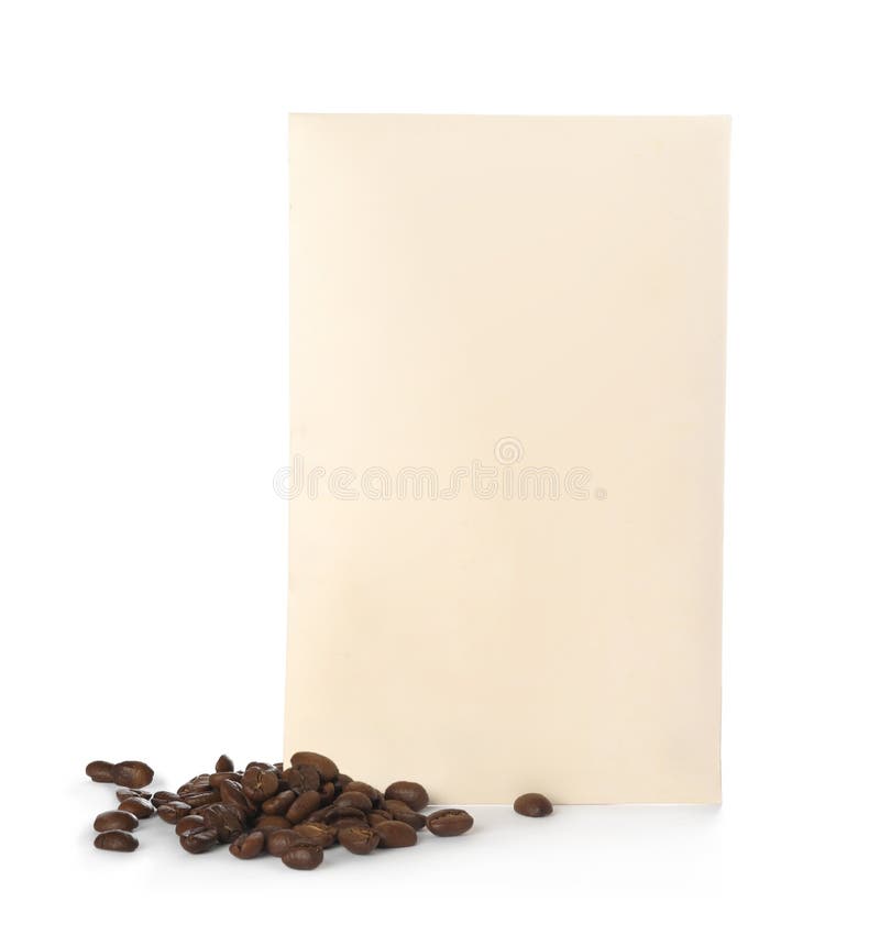 Scented Sachet and Coffee Beans on White Background Stock Photo - Image ...
