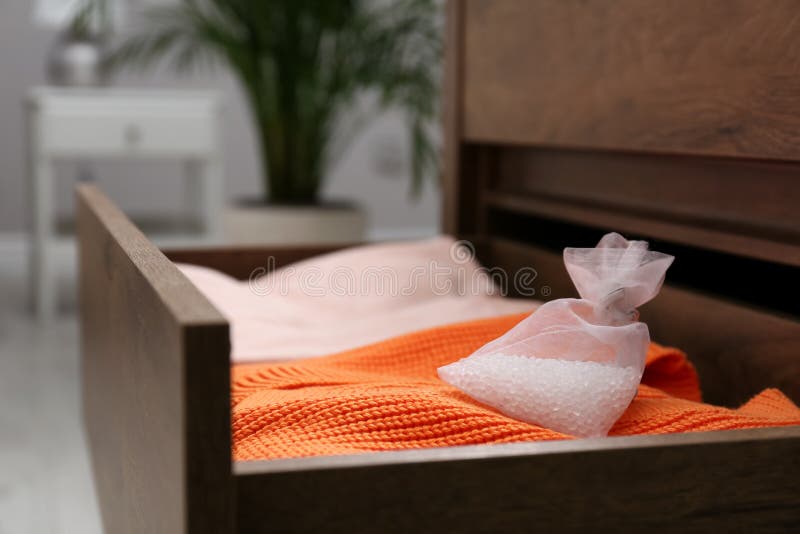 Scented Sachet and Folded Clothes in Drawer Stock Image - Image of ...