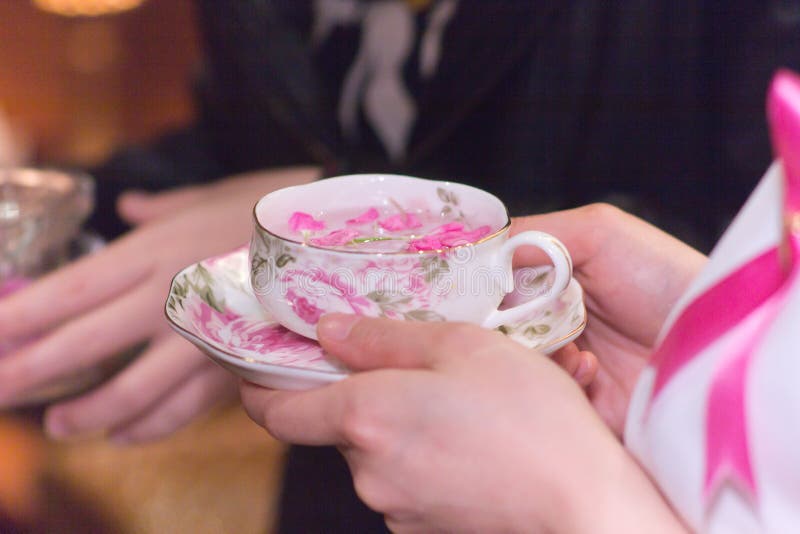 Scented tea stock photo. Image of lady, plate, service - 23950832