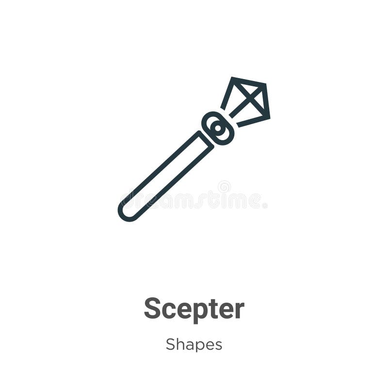 Scepter Outline Vector Icon Thin Line Black Scepter Icon Flat Vector