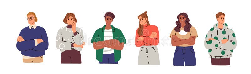 Sceptic Unsure People Doubt, Think with Suspicious Puzzled Face ...