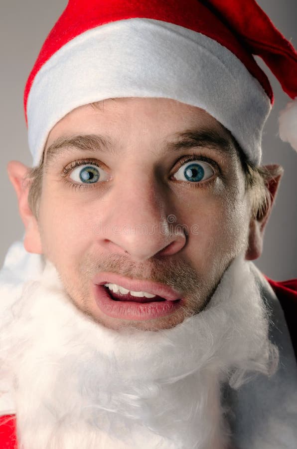 Sceptical, Weird Santa Claus Stock Photo - Image of costume, father ...