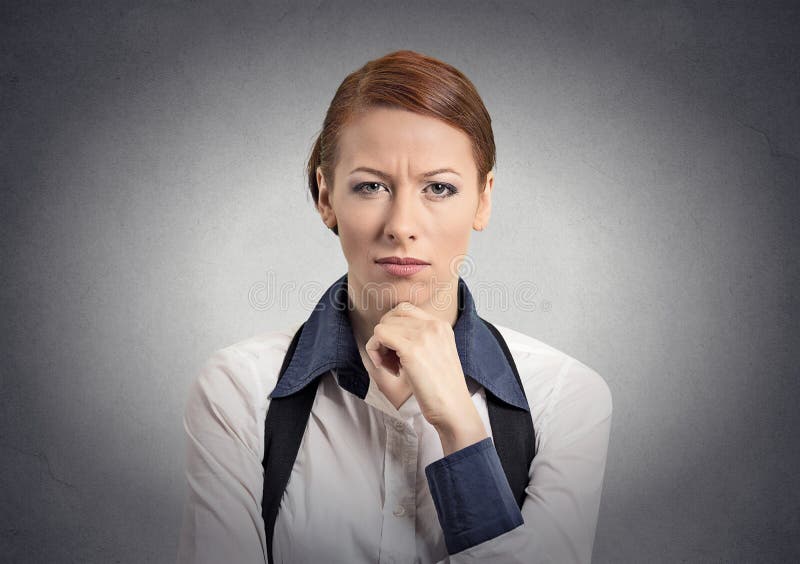 Expression Du Visage Douteuse Sceptique Perplexe De Femme Image stock ...