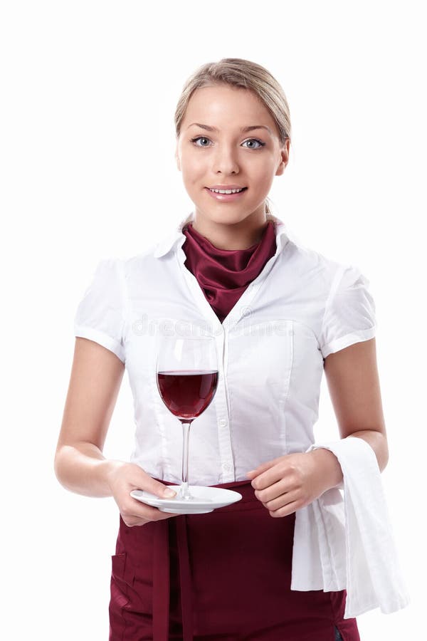 Schöne Kellnerin stockfoto. Bild von frau, schauen, schutzblech - 18846348