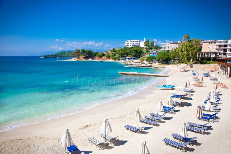 Ksamil-Strand, Albanien stockbild. Bild von albanisch - 90081885