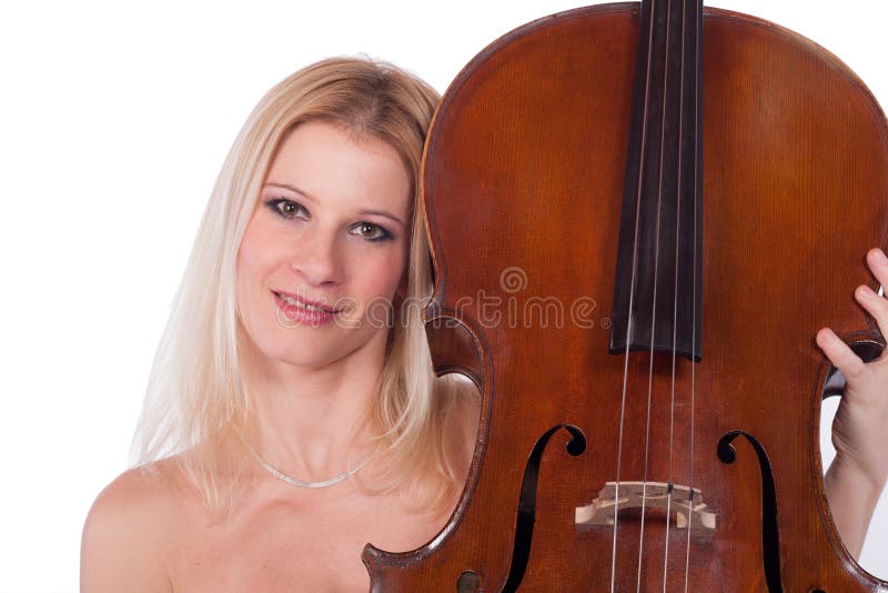 Blonde Frau, Die Cello (Cellisten, Spielt) Stockfoto - Bild von ...