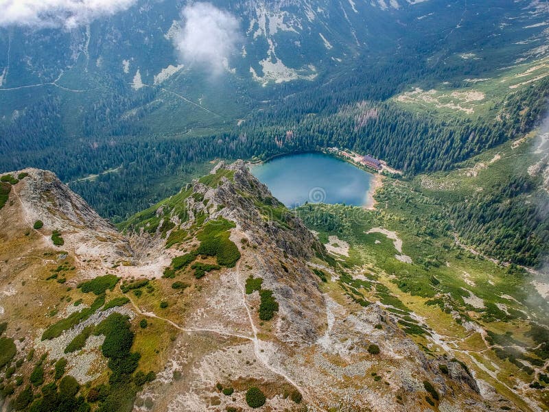 Schöner Poprad See in Slowakei in Europa Stockbild - Bild von felsen ...