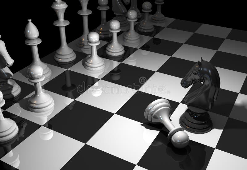 Schaakbord Met Koning Knight Rook En Pion Stock Illustratie ...