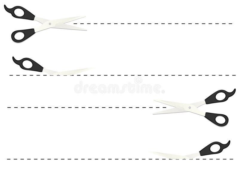 Schaar met gesneden lijnen vector illustratie. Illustration of media ...