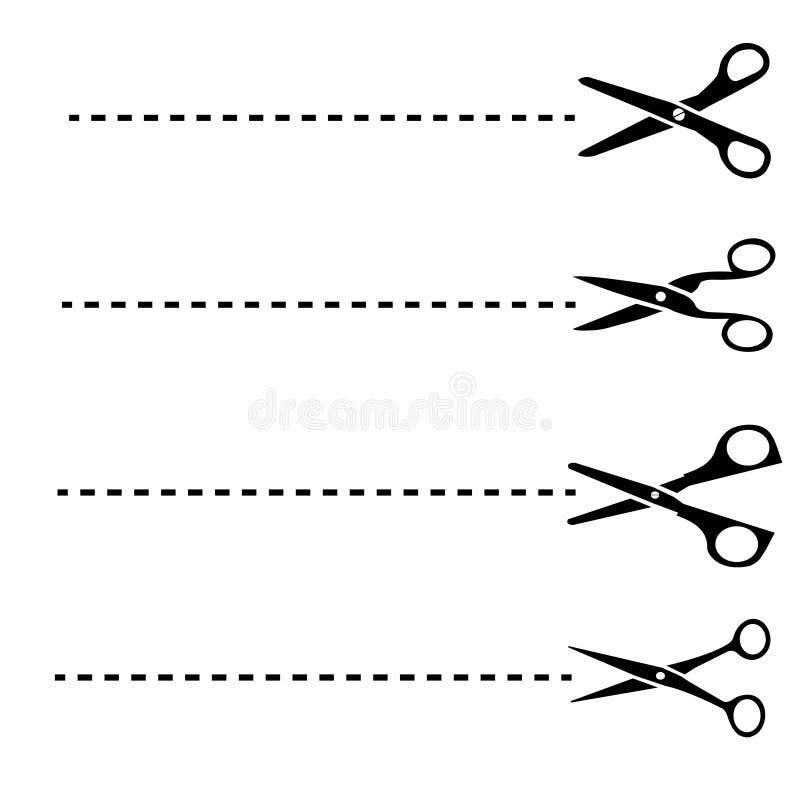 Schaar met gesneden lijnen vector illustratie. Illustration of reeks ...