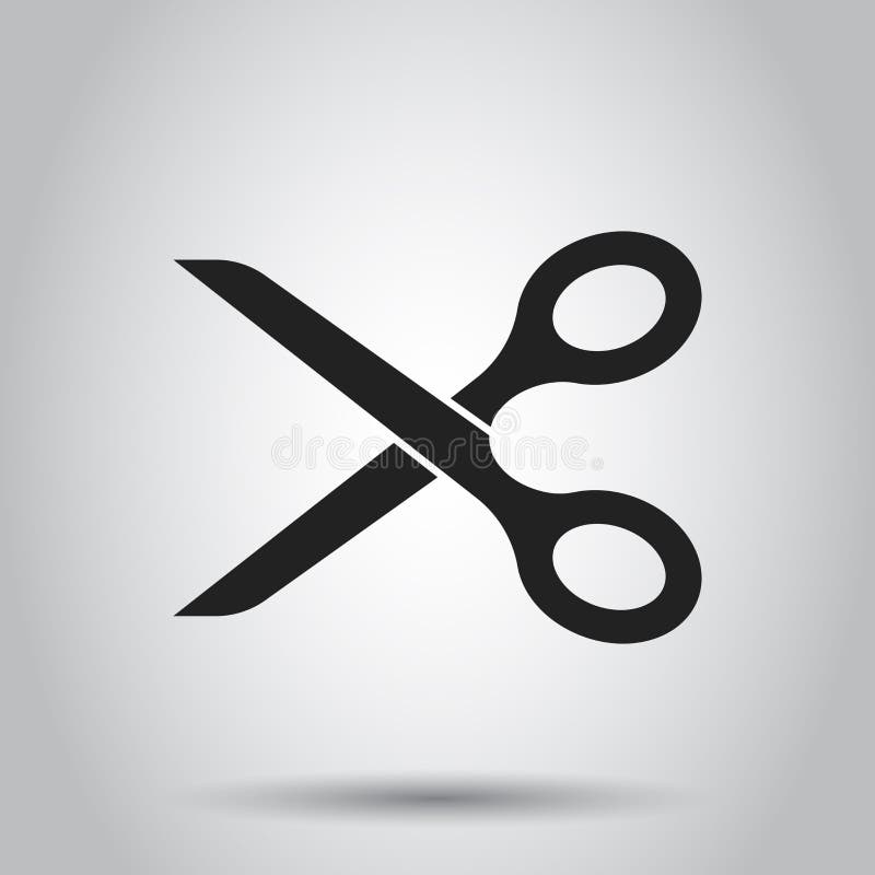 Schaar Vlak Pictogram Schaar Vectorillustratie Vector Illustratie ...