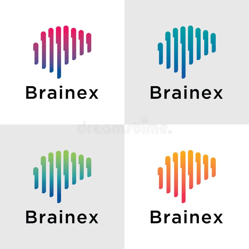 Schablone Brain Logos vektor abbildung. Illustration von kreativ ...