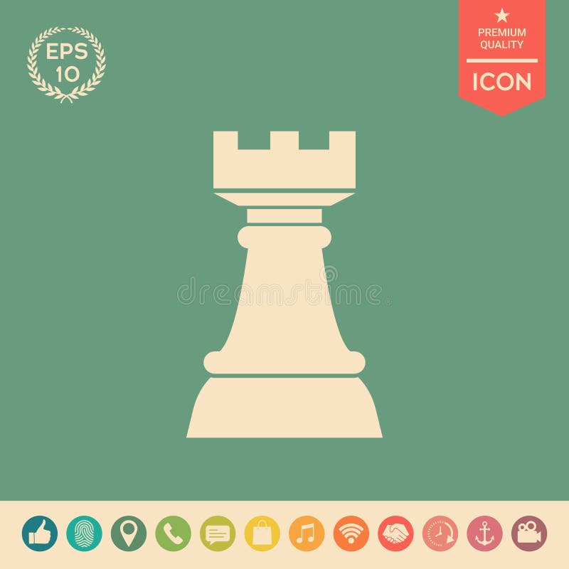Schach-Turm Strategieikone vektor abbildung. Illustration von modern ...