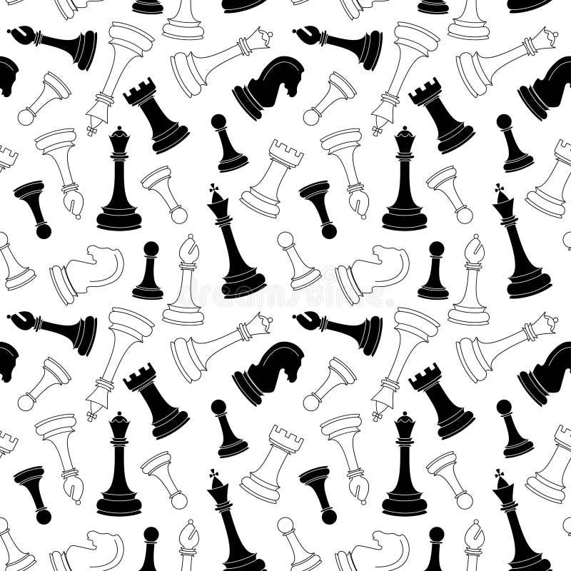 Schachfiguren Sind Schwarzweiss Muster Vektor Vektor Abbildung ...