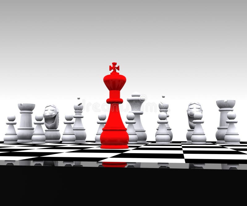 Schack 3D - Konung Och Drottning Stock Illustrationer - Illustration av ...