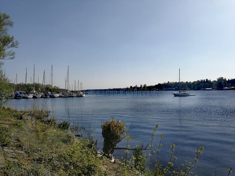 Scharfe Lanke in Berlin stock photo. Image of marina - 191219646