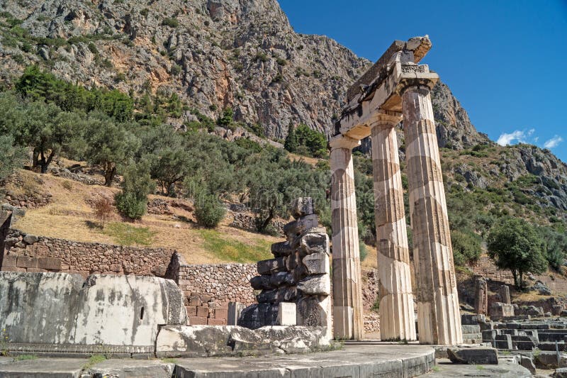 Het Orakel Griekenland Van Delphi Stock Foto - Image of archeologie ...