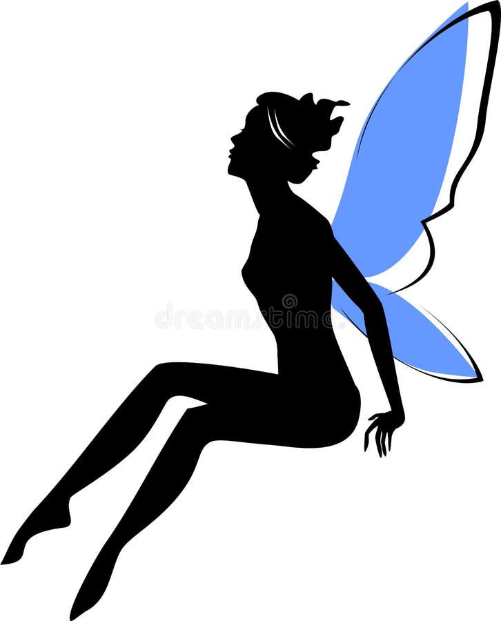 Schattenbild der Fee vektor abbildung. Illustration von märchen - 34521312