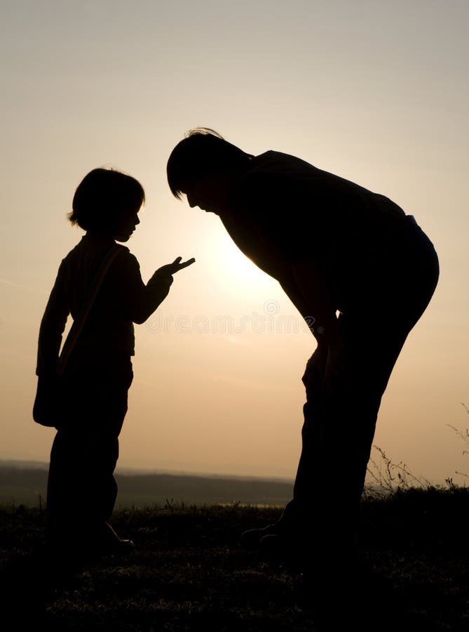 Schattenbild Der Mutter Und Des Kindes Stockfoto - Bild von ...