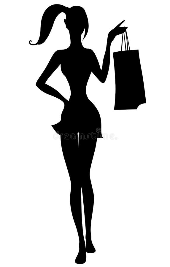 Schattenbild Der Frau Mit Einkaufstaschen in Der Hand Vektor Abbildung ... Schattenbild Der Frau Mit Einkaufstaschen in Der Hand Vektor Abbildung ...