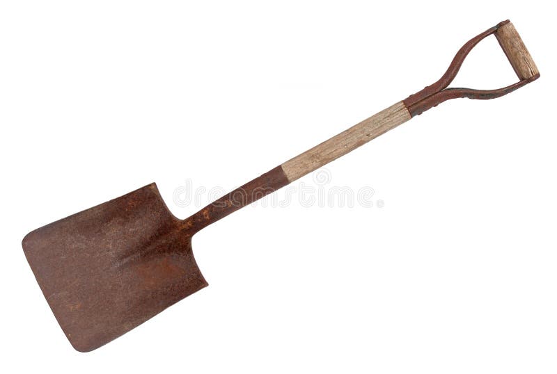 Schaufel auf Weiß. stockfoto. Bild von gräber, stark - 16147702