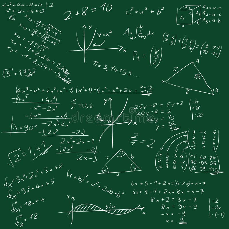 Scheda Con Le Formule Matematiche Illustrazione di Stock ...