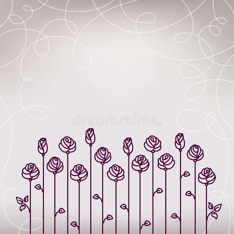 Biglietto Con Fiori Stilizzati Illustrazione Vettoriale - Illustrazione ...
