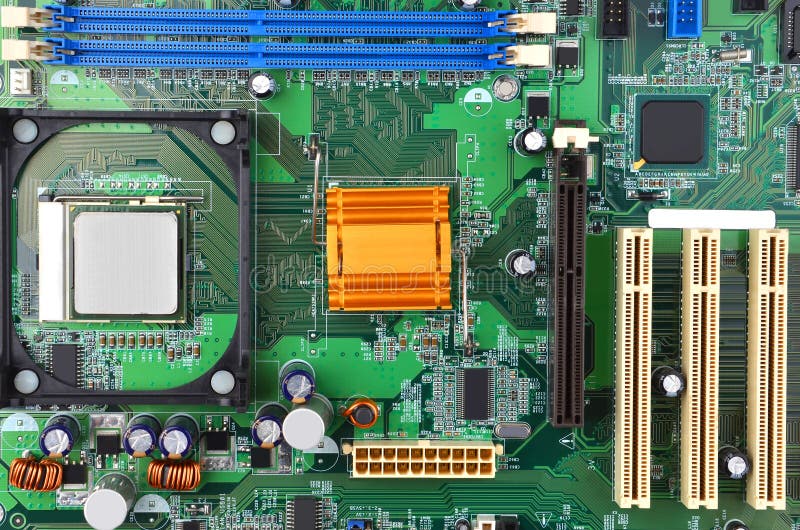 Scheda Madre Verde Del Computer Immagine Stock - Immagine di truciolo ...