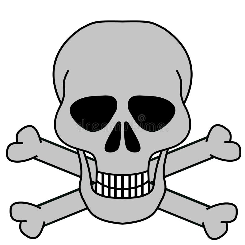 Schedel En Gekruiste Knekels, Pictogram Het Concept Waarschuwing Van ...