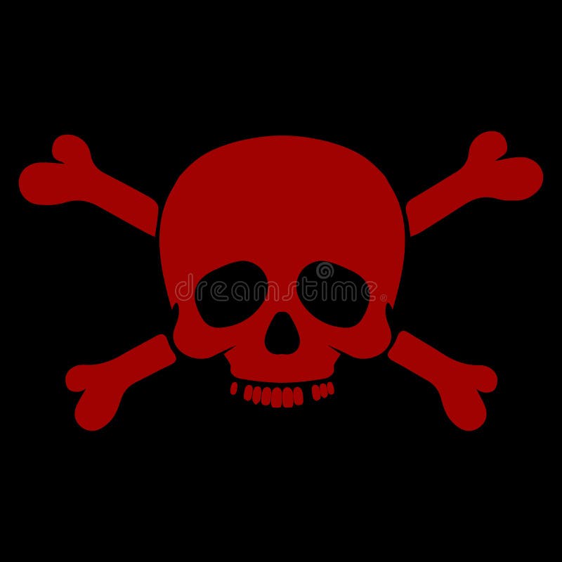 Schedel En Gekruiste Knekels, Pictogram Het Concept Waarschuwing Van ...