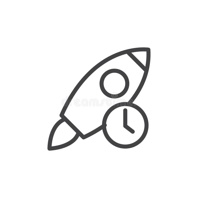 Schedual Launch Icon Thin Outline Art Symbol Stock Illustration ...