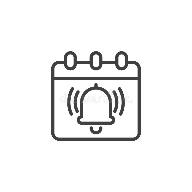 Schedule Alert line icon stock illustration. Illustration of hollow ...